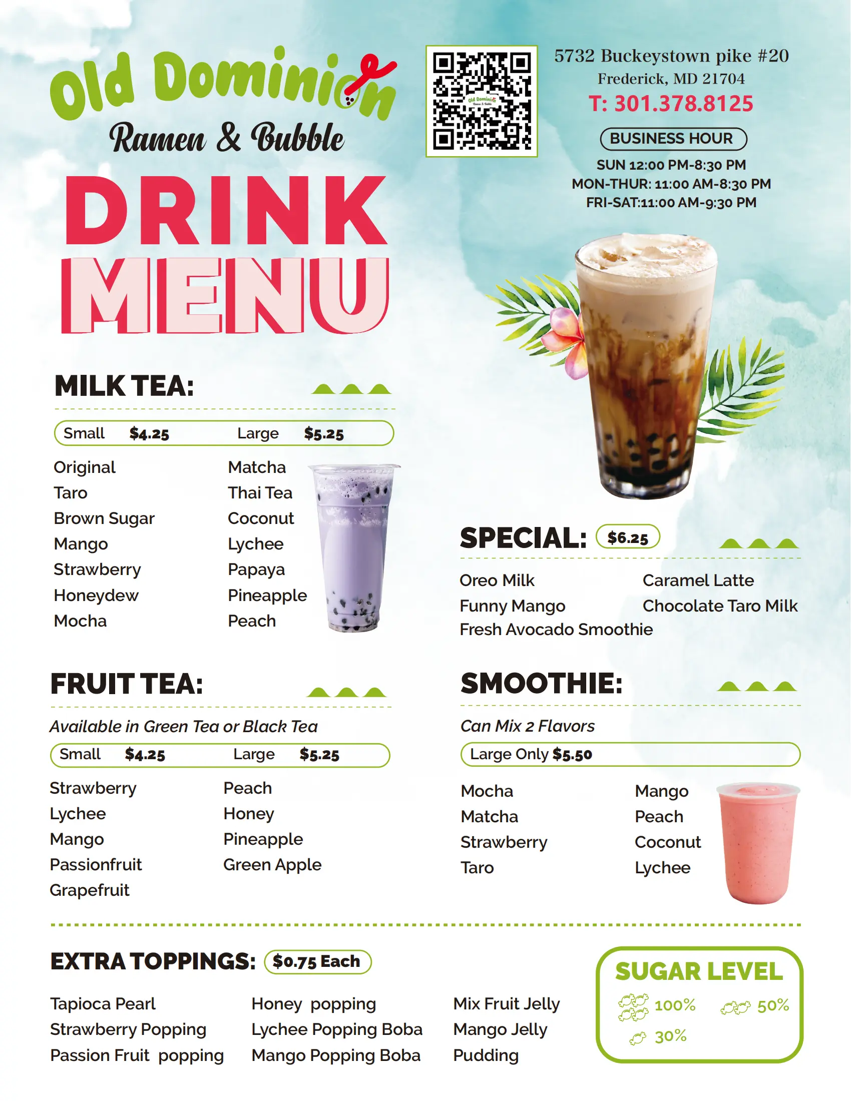 Old Dominion Bubble Tea & Ramen｜Online Order｜Frederick｜MD